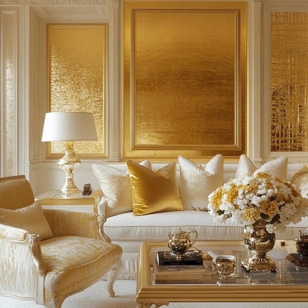 **10 Como Transformar seu Ambiente com a Cor Dourada** - A Arquiteta ...